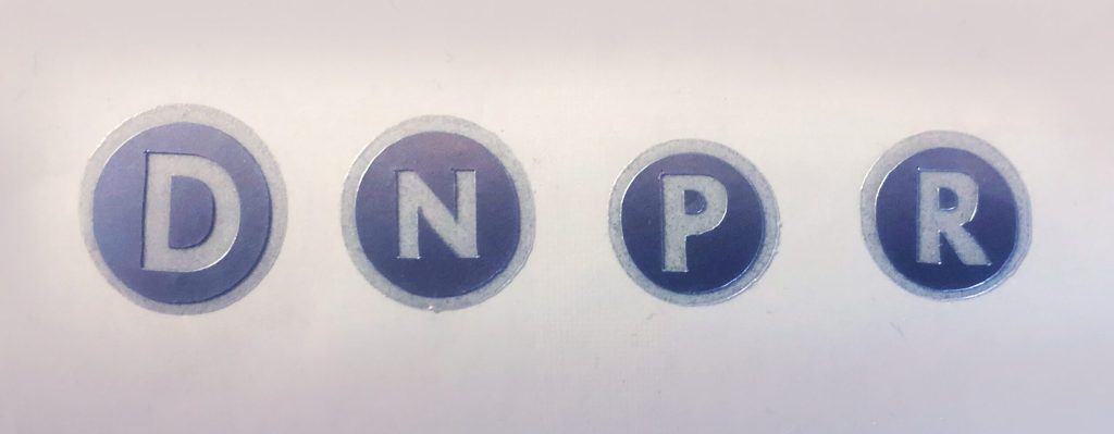 2.X Roadster PRND Decals - Gruber Motors